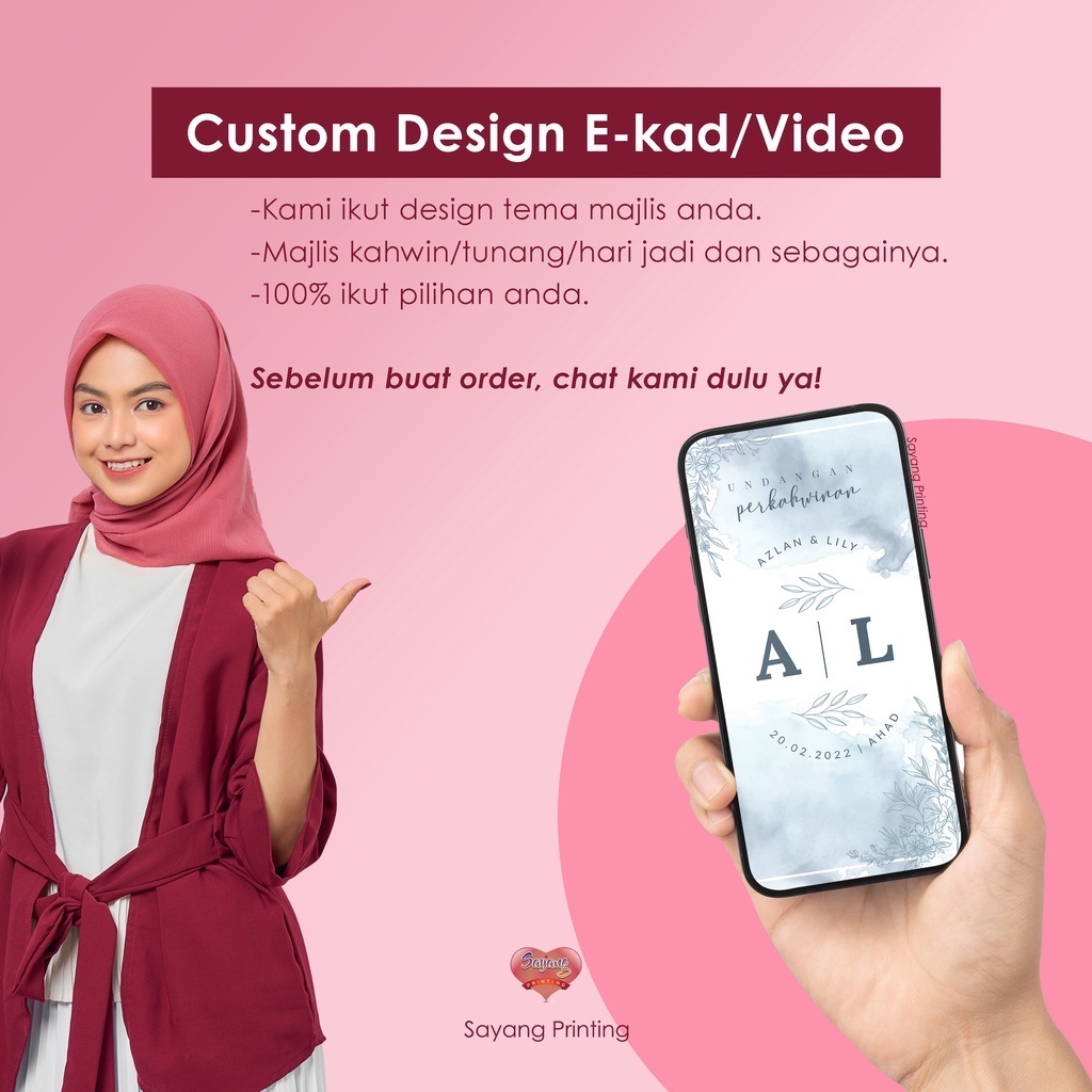 Kad Kahwin Digital Custom Design, Kad Kahwin PDF, Kad Kahwin Video, e ...