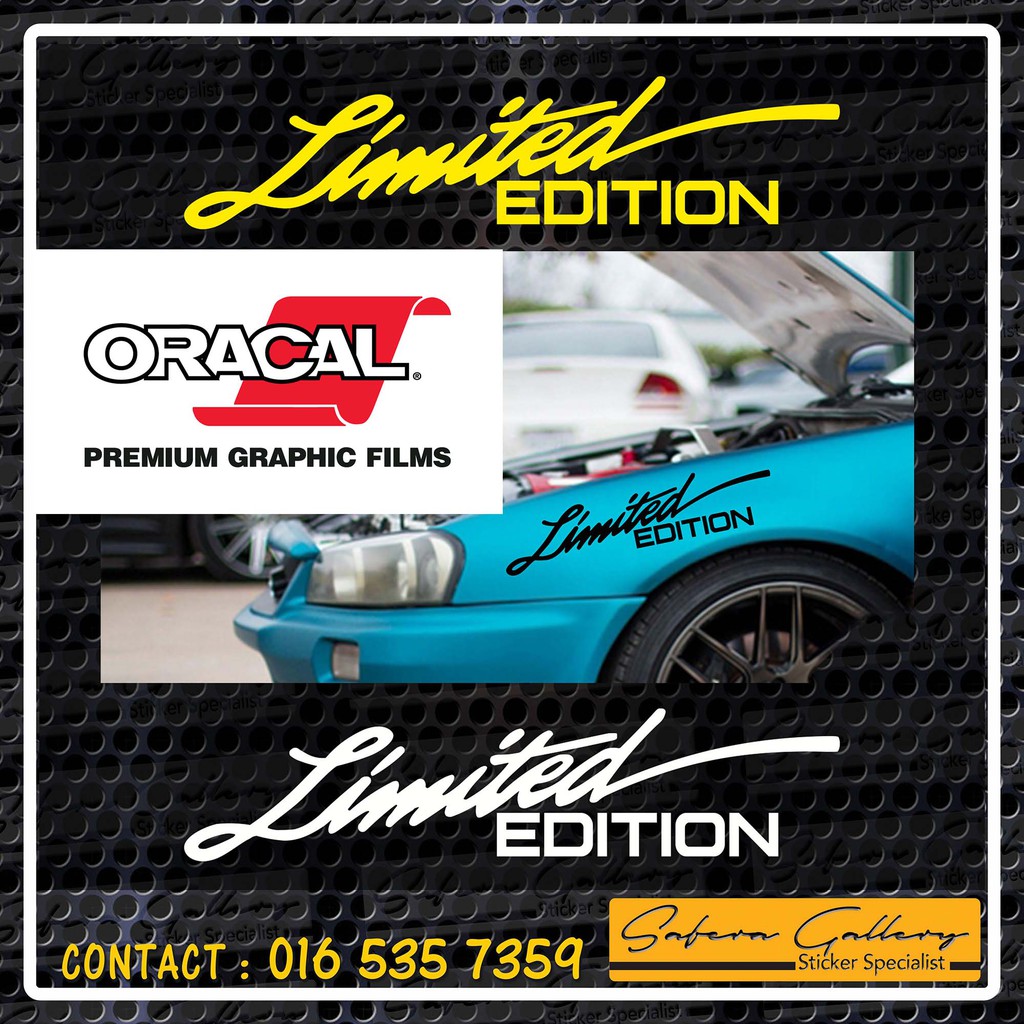 car sticker LIMITED EDITION vinyl sticker Windshield Bumper Door BODY ...