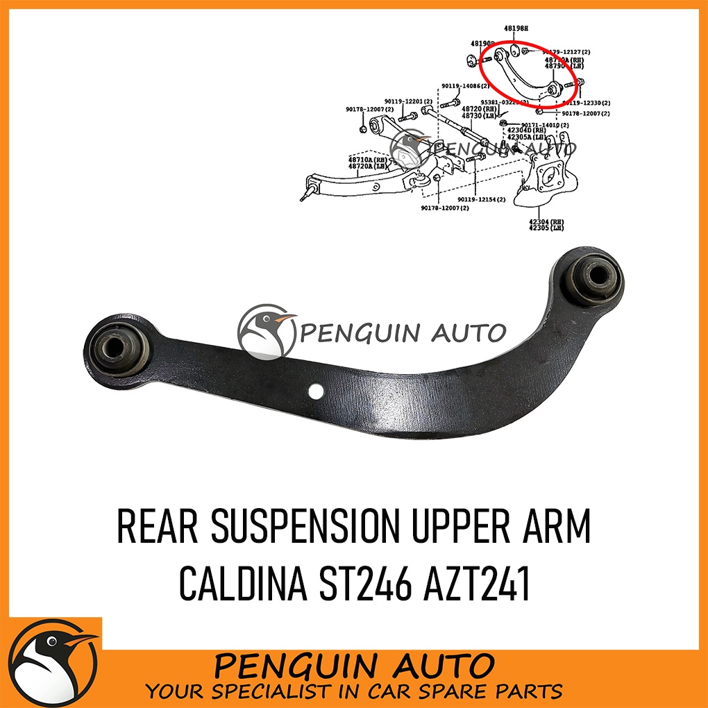 TOYOTA CALDINA ST246 AZT241 REAR SUSPENSION UPPER ARM 48770-21011 ...