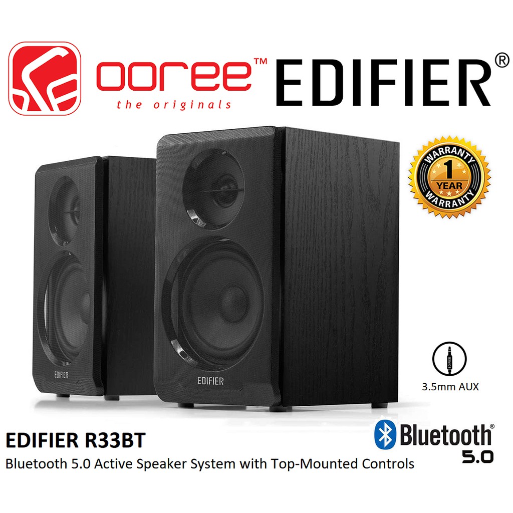 EDIFIER R33BT WIRELESS BLUETOOTH 5.0 ACTIVE SPEAKER SYSTEM WITH TOP ...