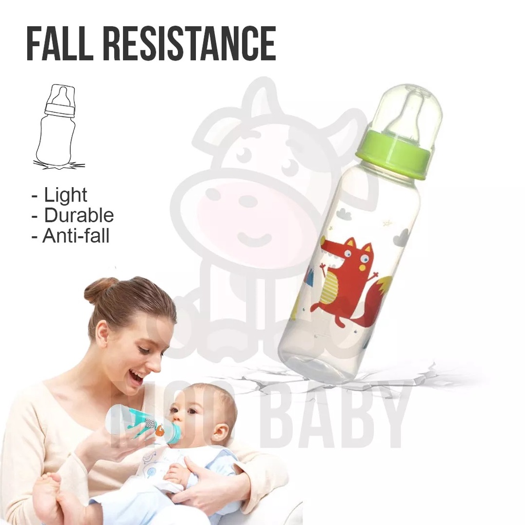 Moo Baby Bottle Slim Neck Baby Milk Bottle Feeding Newborn Botol Susu ...