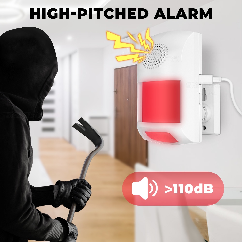 SMATRUL Tuya Smart WiFi PIR Motion Sensor Usb Home Burglar System ...
