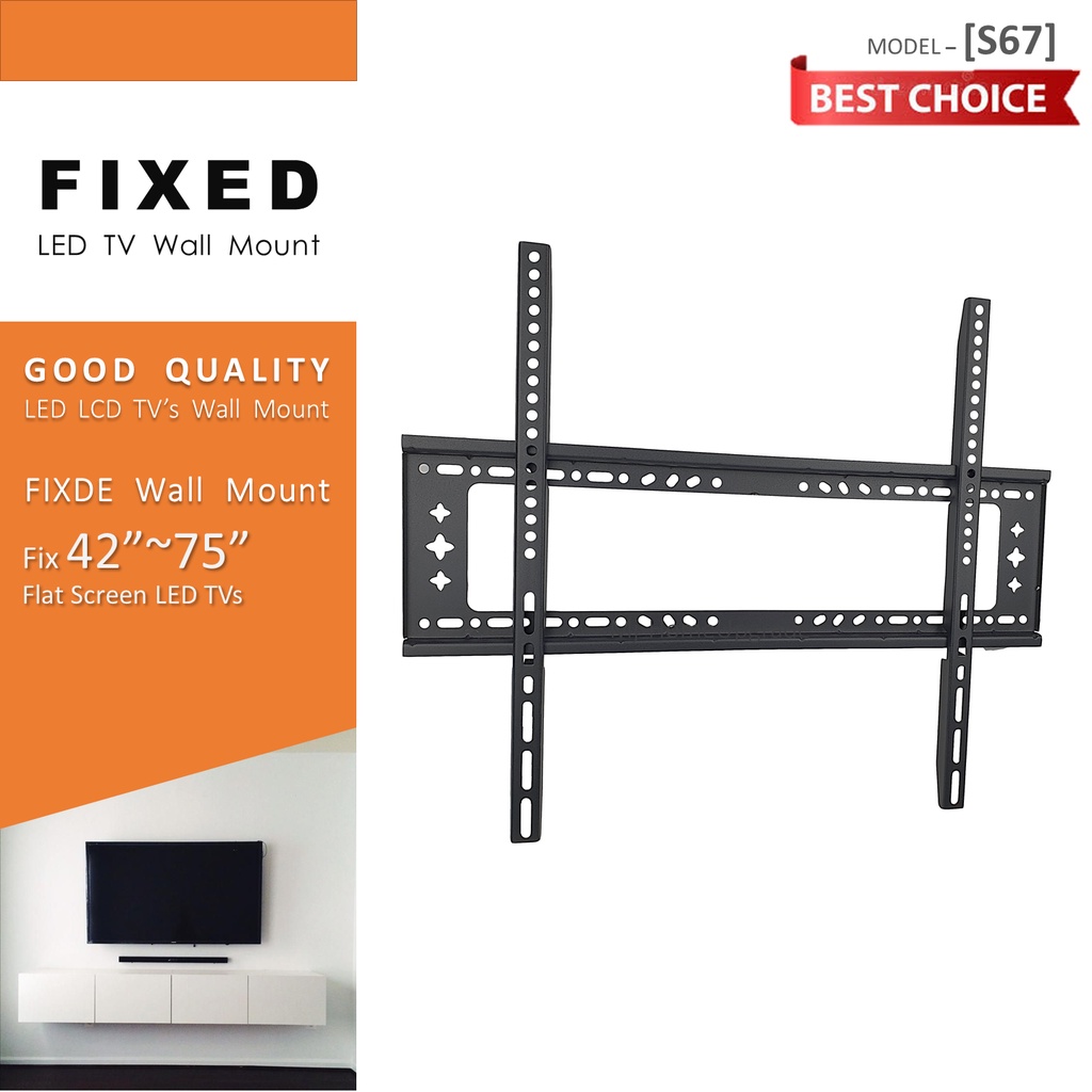 LED TV bracket Fixed TVs Wall Mount 42”-75” Flat Panel LED LCD TV Wall ...