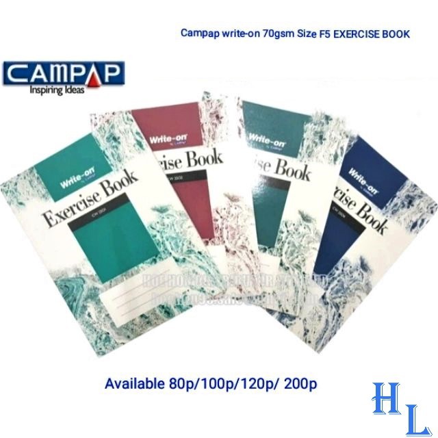 CAMPAP Write-On Exercise Book F5 80p 100p 120p 200p / 2501 2502 2503 ...