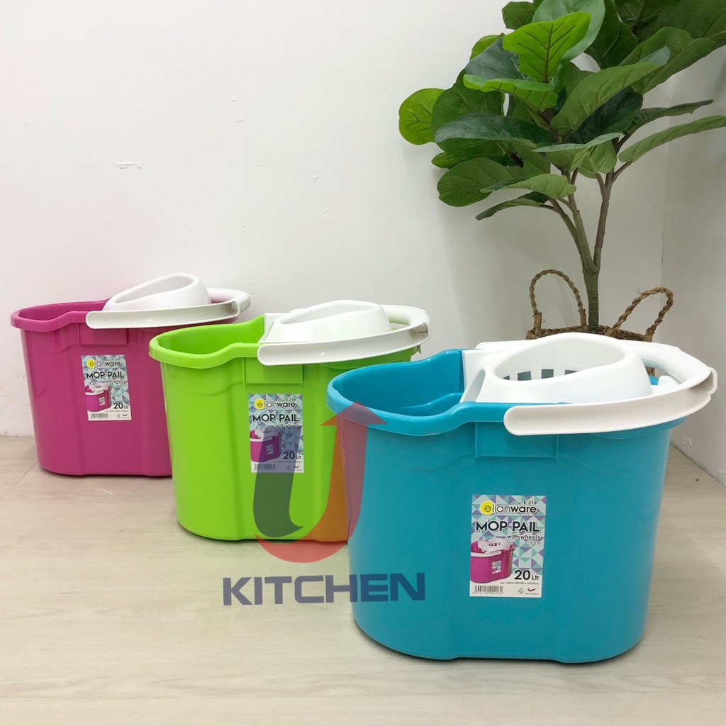 Elianware Mop Pail With Wheels / Baldi Plastik Beroda / Tong Mop ...