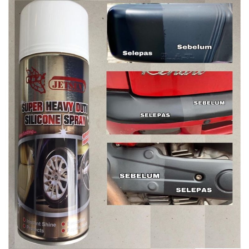 jetsen super heavy duty silicone spray kilat body terang warna | Shopee ...