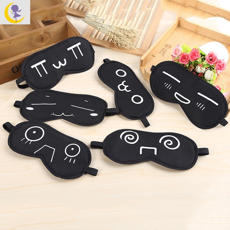 1pc Cartoon Sleep Eye Mask Cute Black Eye Cover Sleeping Mask Eye Shade ...