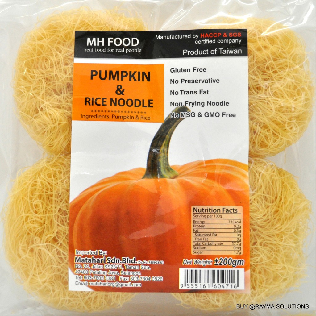 MH FOOD Pumpkin & Rice Noodle, Gluten Free, 200g | Shopee Malaysia