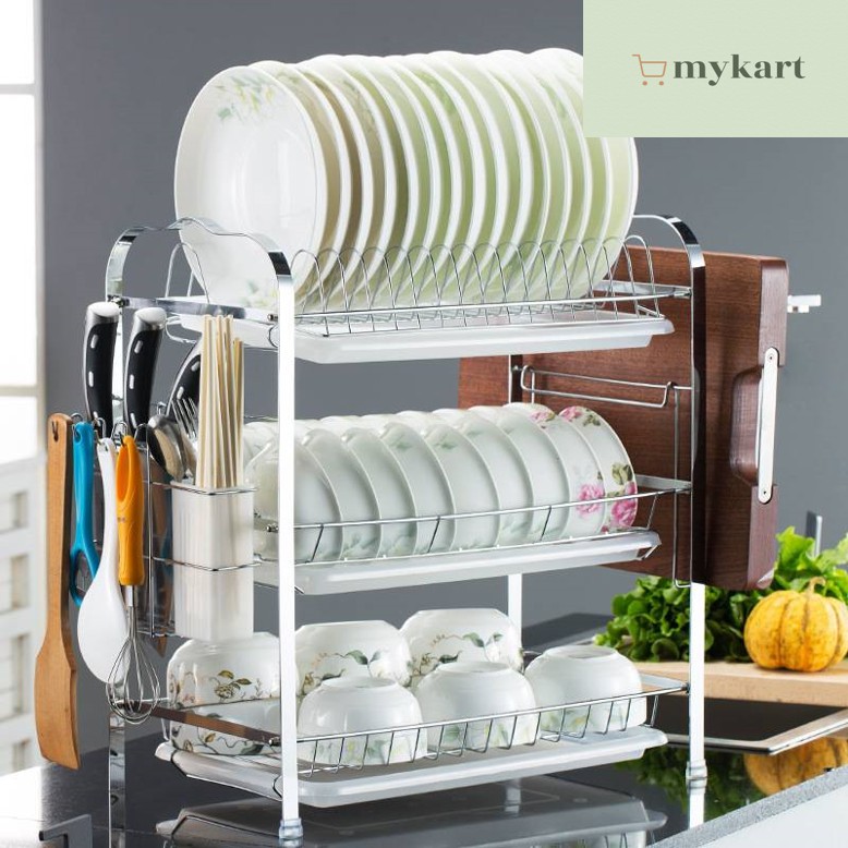 Kitchen 3 Layers Dish Rack 厨房 3 层碗碟架 | Shopee Malaysia