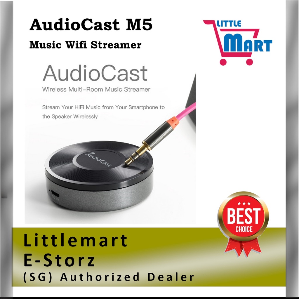(SG) AudioCast M5 Wifi Music Streamer Receiver (Spotify Tidal Airplay ...