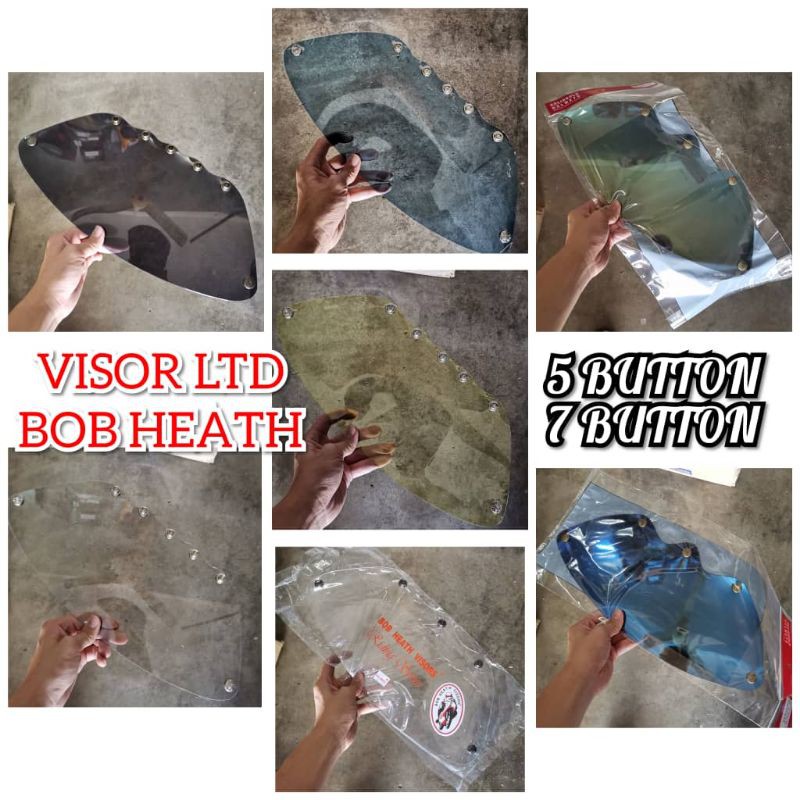 READY STOCK😍 VISOR BOB HEATH LTD 3 BUTTON 5 BUTTON 7 BUTTON CLEAR DARK ...