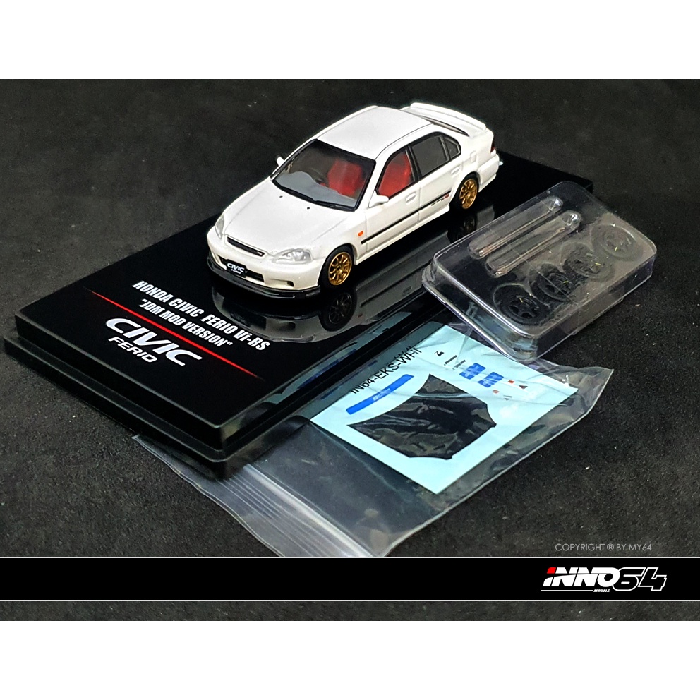 INNO64 1:64 HONDA FERIO Vi-RS "JDM MOD VERSION" Championship White ...