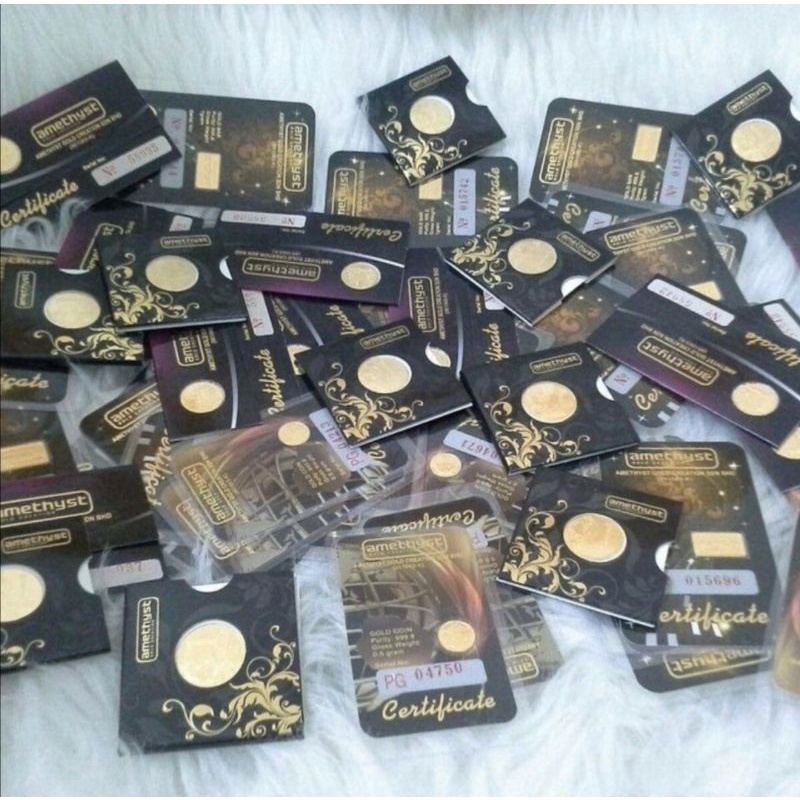 Amethyst Gold Bar 999.9 24k 1g & 1 Dinar(4.25g) **READY STOCK ...