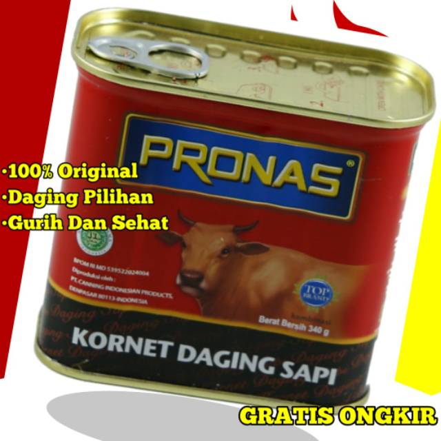 Pronas Corned Beef 340g Beef Kornet Halal Savory Canned 340g Kornetku ...