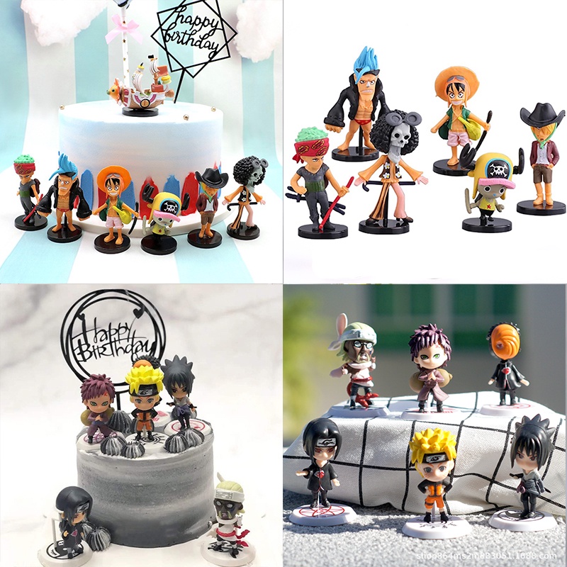 Anime Cake Topper One Piece Naruto Set Birthday Cake Decoration ...