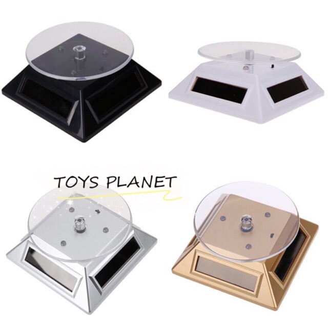 MINI SOLAR TURNTABLE DISPLAY - BLACK/WHITE/GOLD (SOLAR01) | Shopee Malaysia