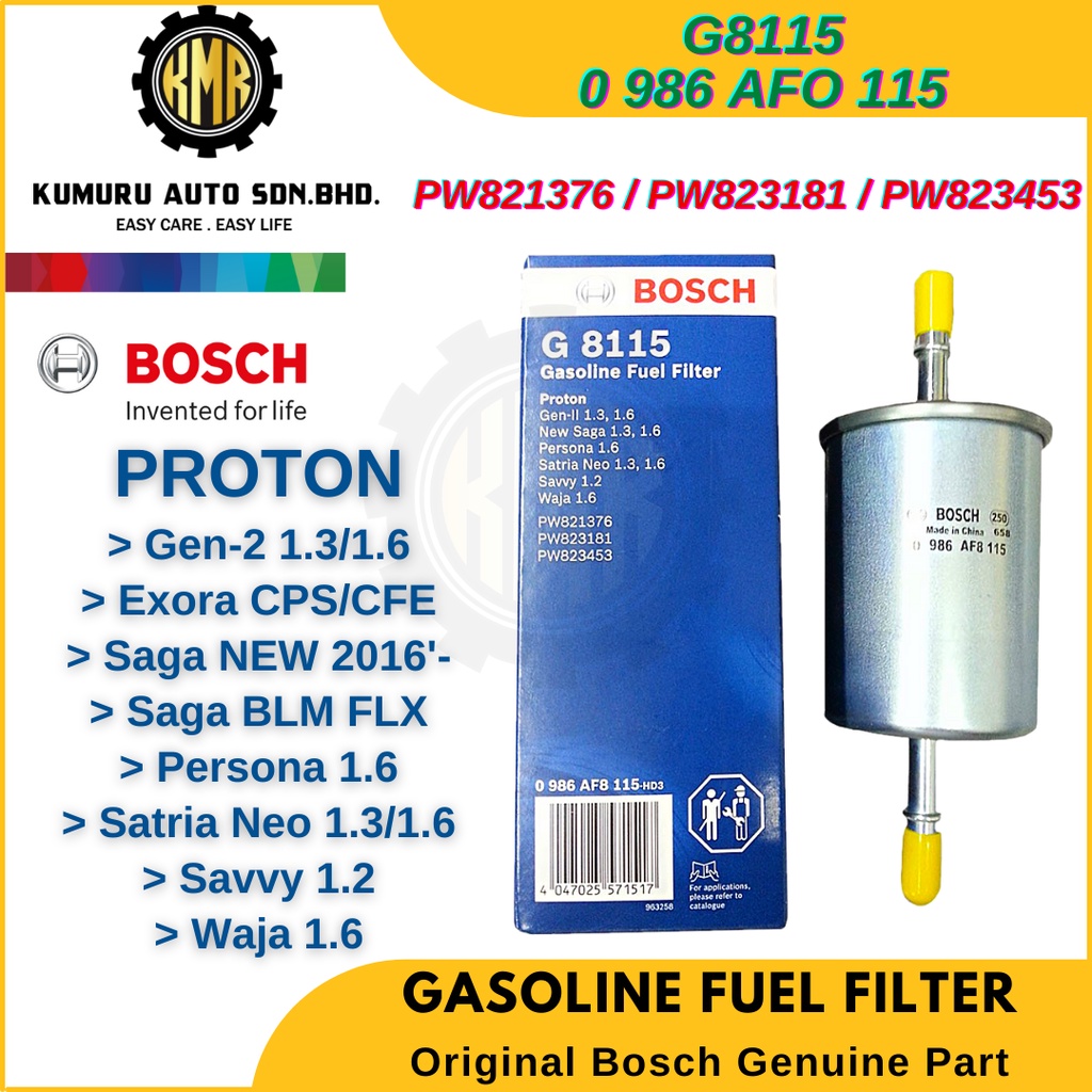 BOSCH G8115 Fuel Filter Exora Gen2 Persona Saga BLM FLX Satria Neo ...