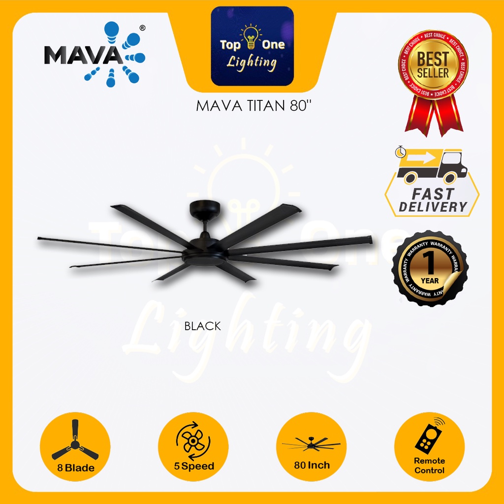 MAVA TITAN 80" 8 SPEED DC CEILING FAN WITH REMOTE CONTROL DCFAN KIPAS ...