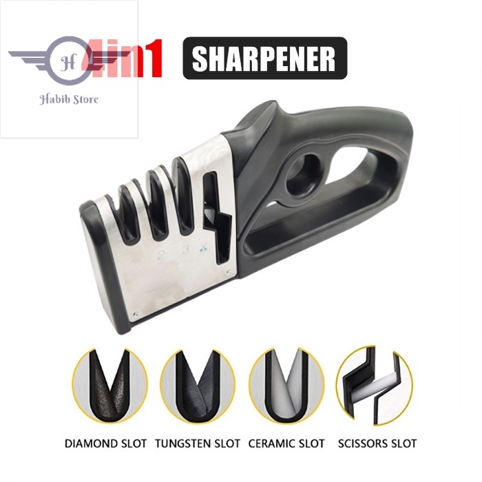 🔥READY STOCK🔥Sharpener 4 in 1 Knife and Scissor Sharpening Device Knife ...
