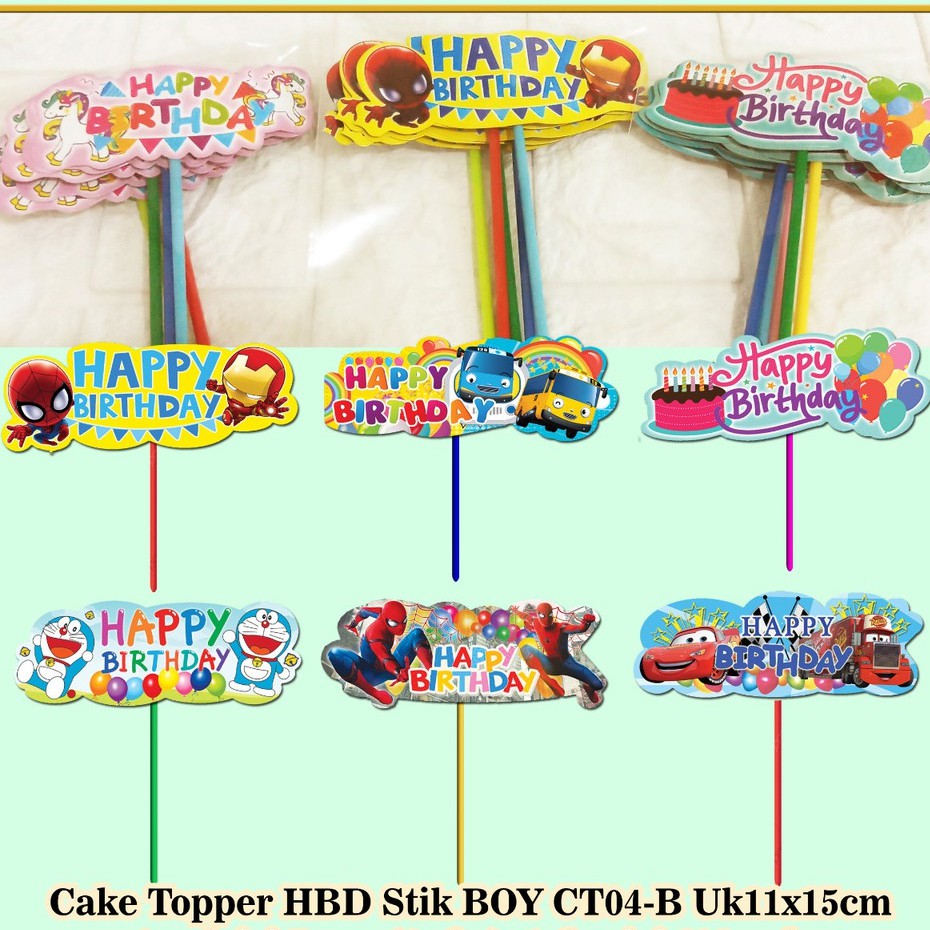 Cheap!! 5pcs BOY CHARACTER cake topper / TART cake STICKS / BIRTHDAY ...