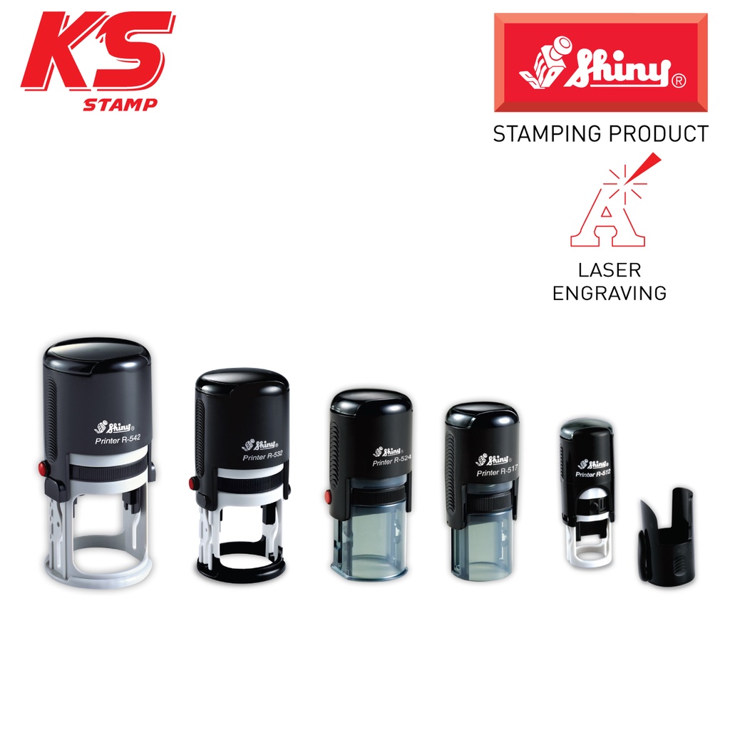 Custom Made SHINY Round Self-Inking Stamp R-512 / R-517 / R-524 / R-532 ...