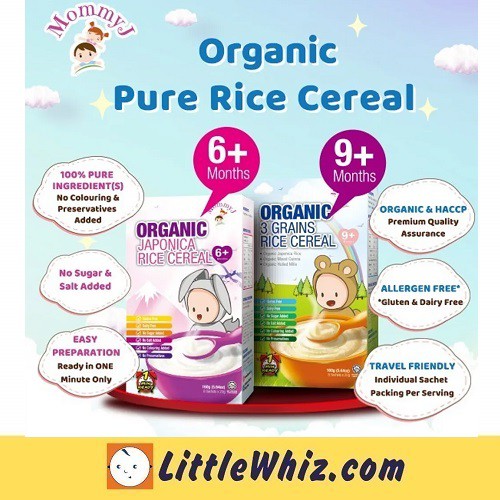 Mommy J: Baby Organic Rice Cereal 160g ( Japonica / 3 Grain Rice ) | Shopee Malaysia