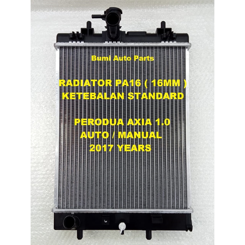 Radiator Axia Auto / Manual 2017 Years Tangki Air Kereta Ketebalan PA16 ...