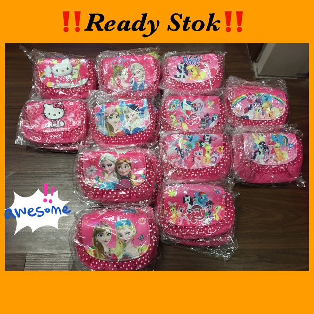 ‼️KIDS‼️ HELLO KITTY FROZEN PONY Small Sling Kids Bag Beg Jalan ...