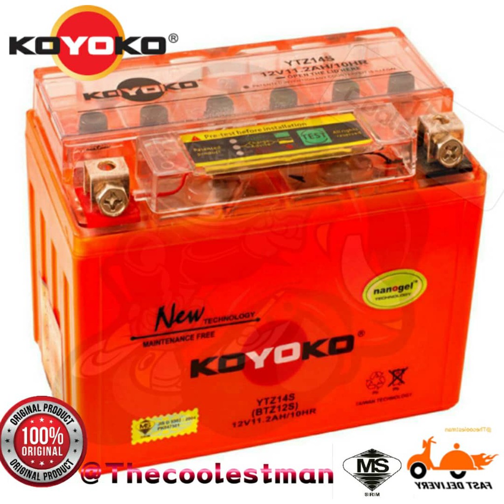 Koyoko Nanogel Battery YTZ14S - 100% Original Product By KOYOKO - Ready ...