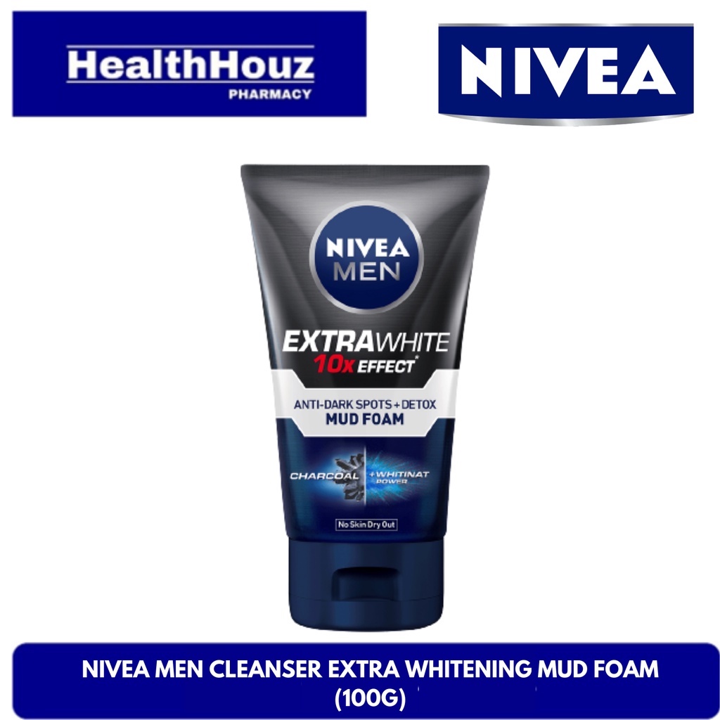 NIVEA Men Cleanser Extra Whitening Mud Foam (100g) | Face Cleansing ...