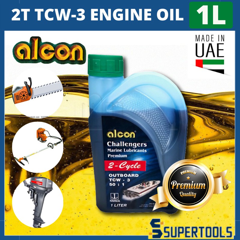 Alcon 1 Litre Outboard Marine Lubricants 2-Stroke 2T TCW-3 Engine Oil ...