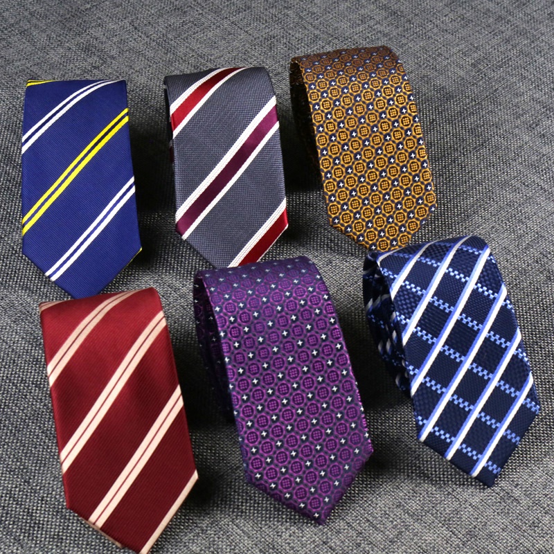 Man 6CM Skinny Tie for Men Narrow Necktie Floral Striped Ties Slim Blue ...