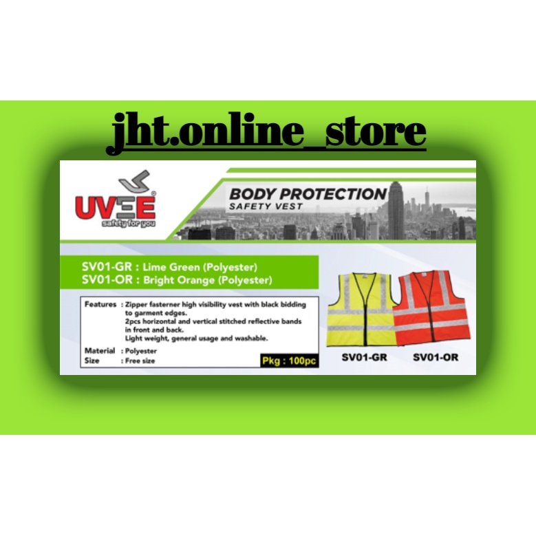 Uvee Body Protection Safety Vest (SV01-Green): Lime Green/Polyester ...
