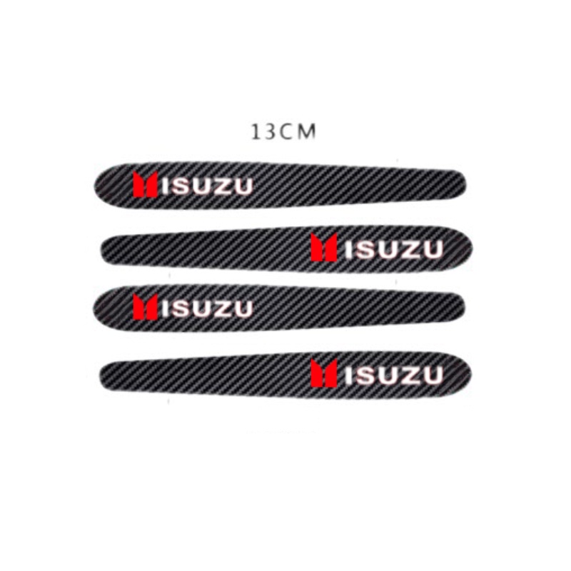 4/8pcs ISUZU Carbon Fiber Car Sticker Carbon Fiber Protective Film Door ...
