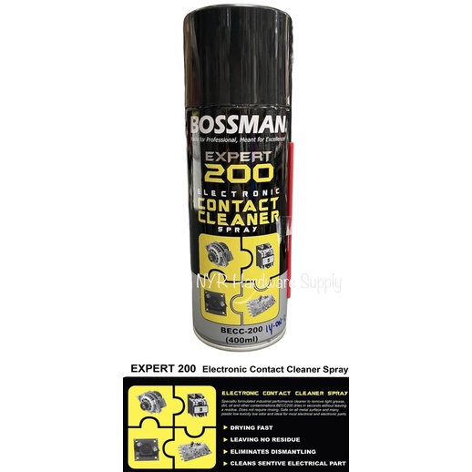 Bossman Electronic Contact Cleaner Spray Expert 200 ( 400ml ) | Shopee ...