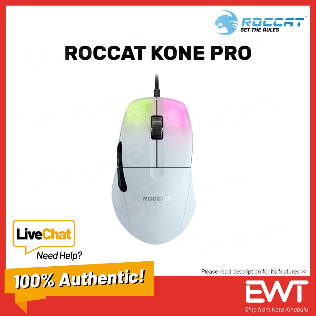 Roccat Kone Pro White 100% GENUINE! | Shopee Malaysia