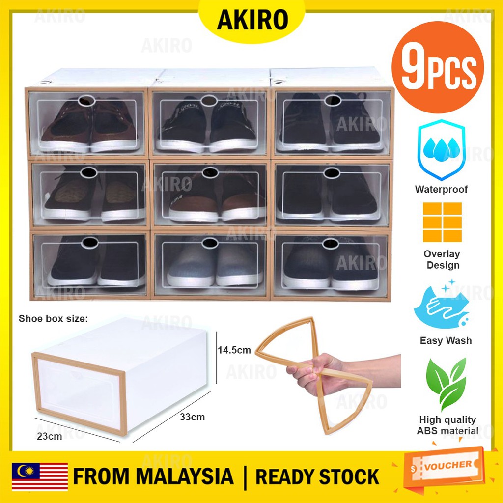 AKIRO 9pcs Home DIY Stackable Shoes Box Foldable Shoes Rack Attachable ...