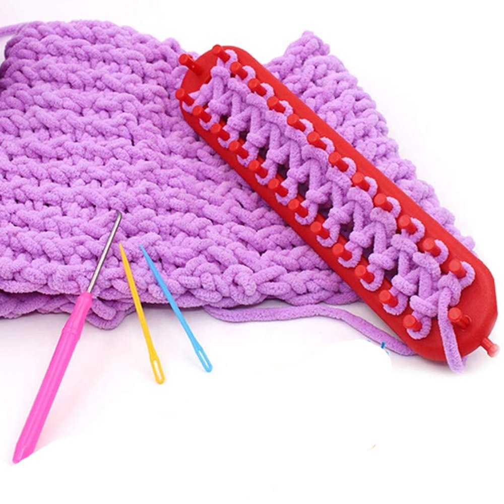 1 PC Plastic Knitting Loom Scarf Socks Weaving Loom Kit with Crochet ...