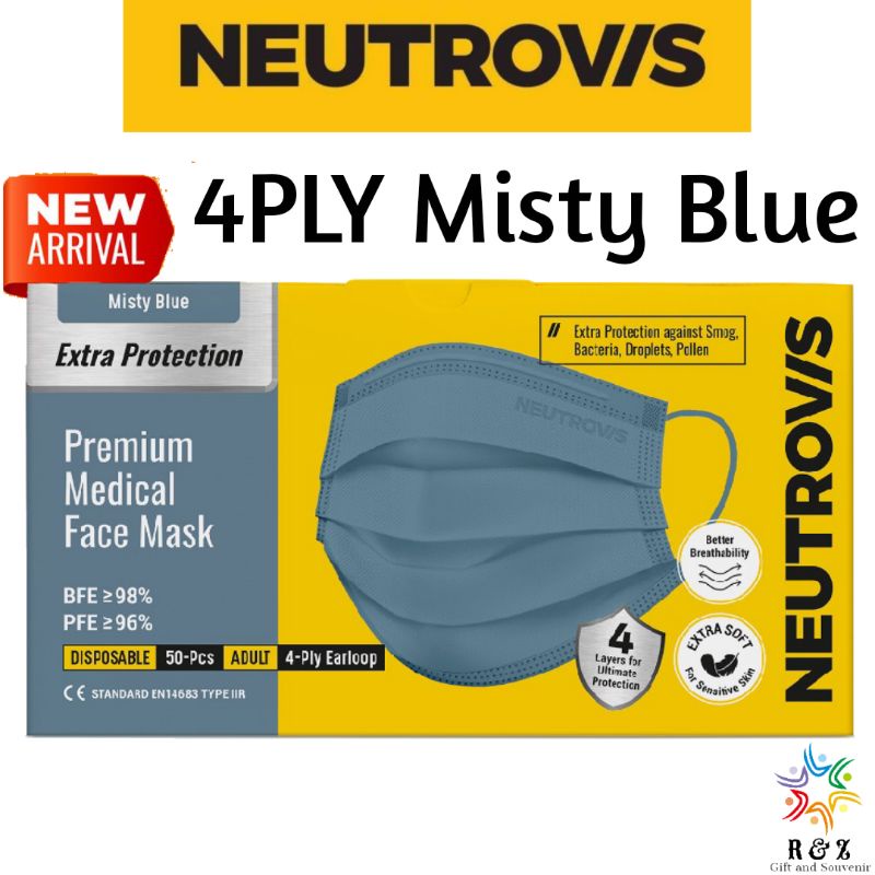 [New Arrival!] Neutrovis Misty Blue 4PLY Medical Face Mask / Neutrovis ...