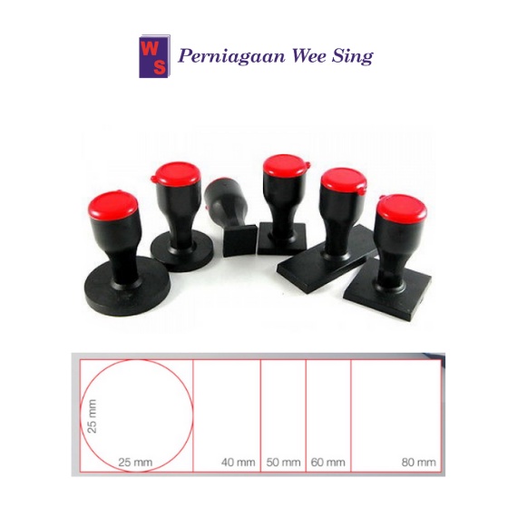 [WEE SING] Rubber Stamp 25mm x 30mm - 75mm | Shopee Malaysia