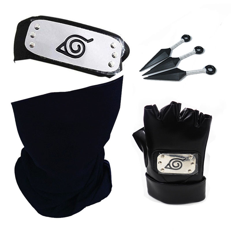 Naruto Kakashi Cosplay Accessories Weapon Ninja Headband Kunai Shuriken ...