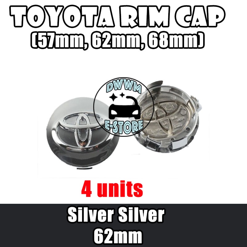 4 pcs Toyota Wheel Sport Rim Center Cap 57mm, 62mm 68mm Vios, Avanza ...