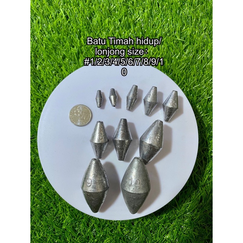 100% Batu Timah/Batu Ladung pantai Pancing Batu Timah Bulat/Hidup/Mati ...