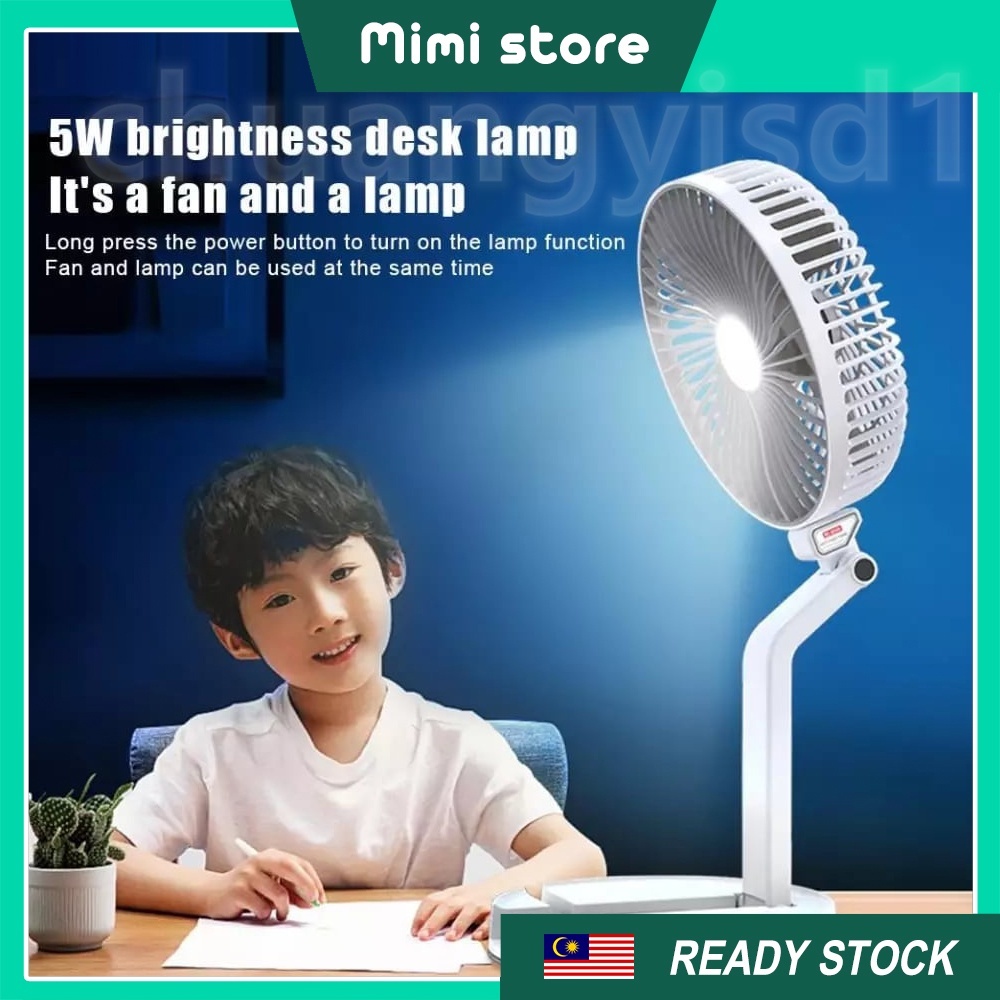 MiMi Retractable Foldable Mini Fan Desk Lamp Outdoor Fan Rechargeable ...
