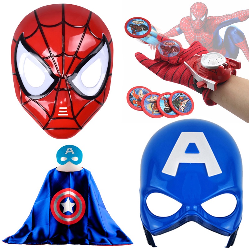 Kids Halloween Prank Luminous LED Spiderman Hulk Batman Face Mask ...