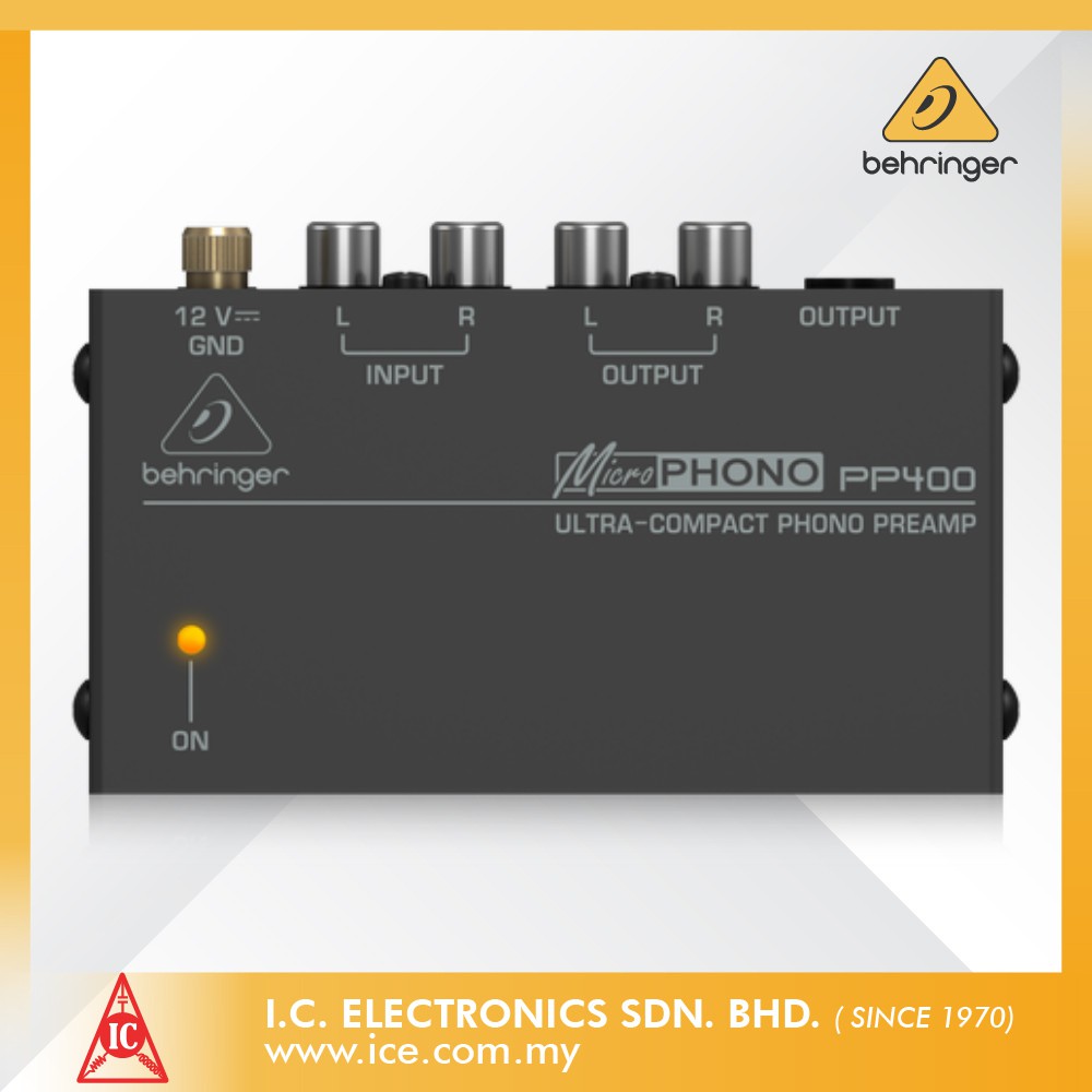 BEHRINGER PP-400 Phono Preamplifier with Stereo RCA Inputs, Stereo RCA ...