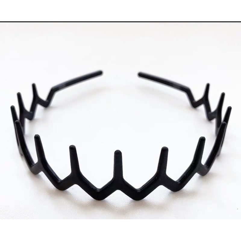 1Pc headband black hairband metal wave spring cekak rambut besi unisex ...