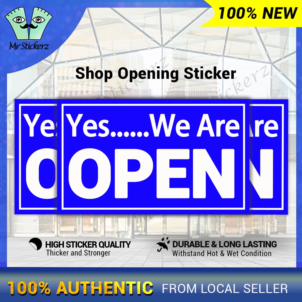 Shop Opening Sign Sticker High Sticker Quality Long Lasting | Business ...