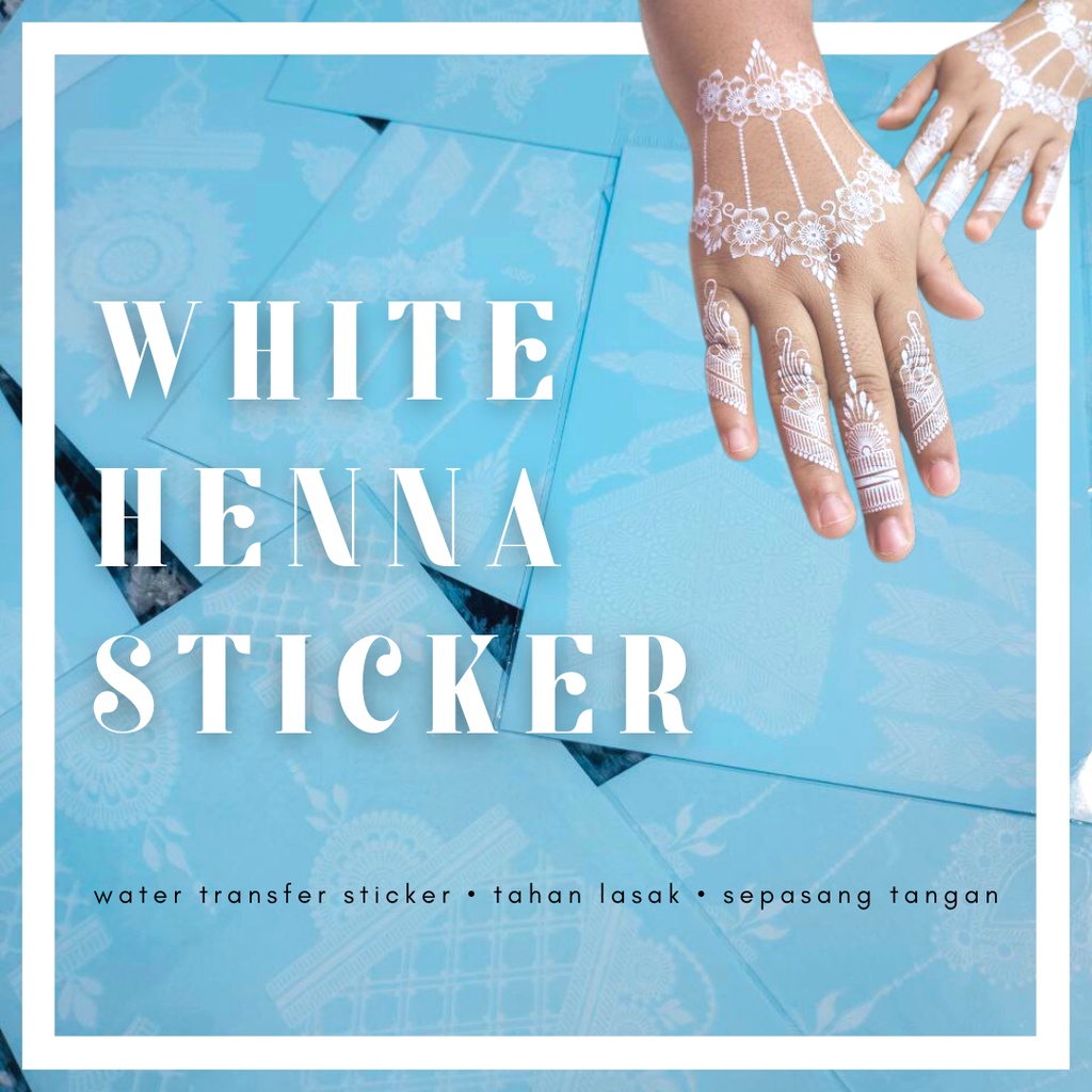WHITE HENNA INSTANT STICKER (SEPASANG TANGAN) | Shopee Malaysia