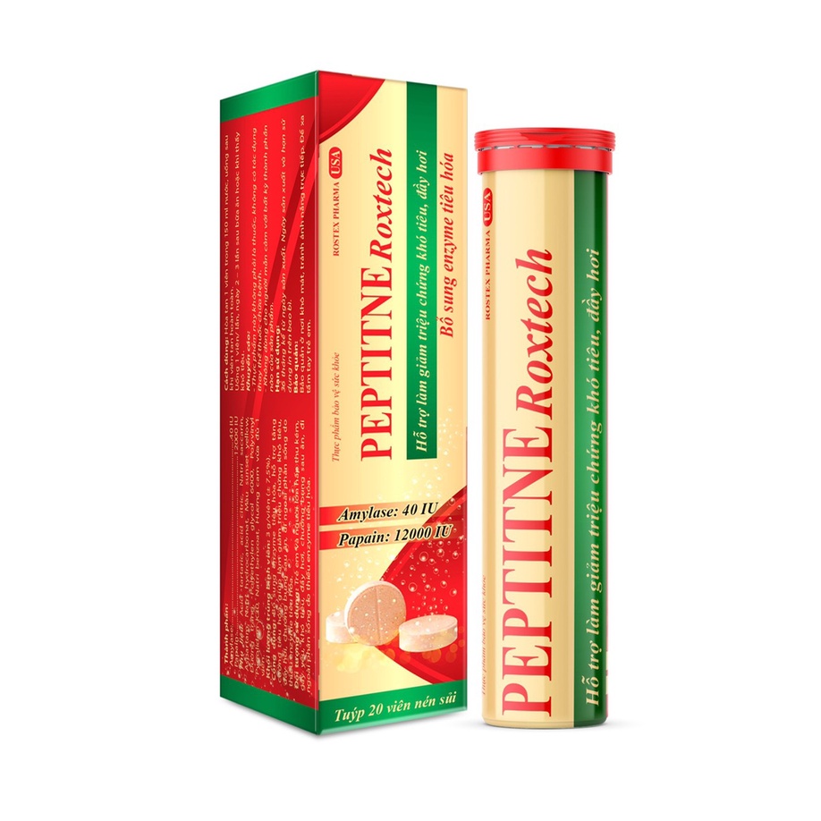 PEPTITNE effervescent tablets help reduce symptoms of indigestion and flatulence - 1 TUBE of 20 ...